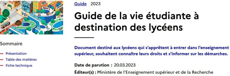 Guide Vie Etudiante 2023-2024 | Lycée Pierre et Marie CURIE à Menton